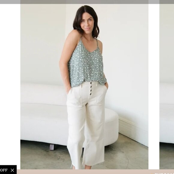Carly Jean Los Angeles | Tops | Carly Jean Los Angeles Green Beth Tank ...